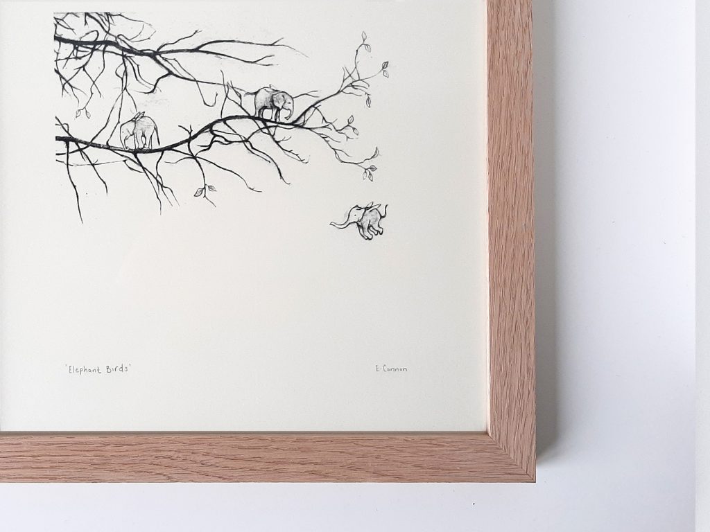 Things With Wings Print – Elephant Birds – Esther Connon