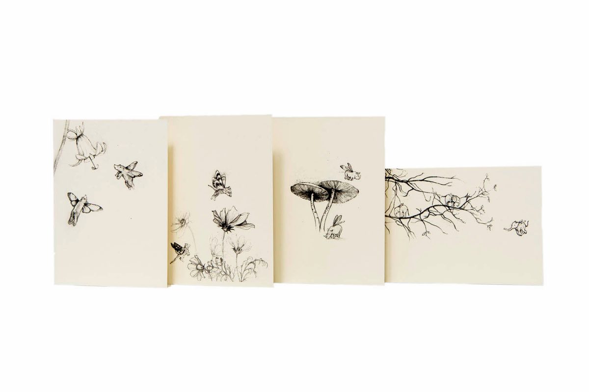 Cards – Set of Four Things With Wings Cards – Esther Connon